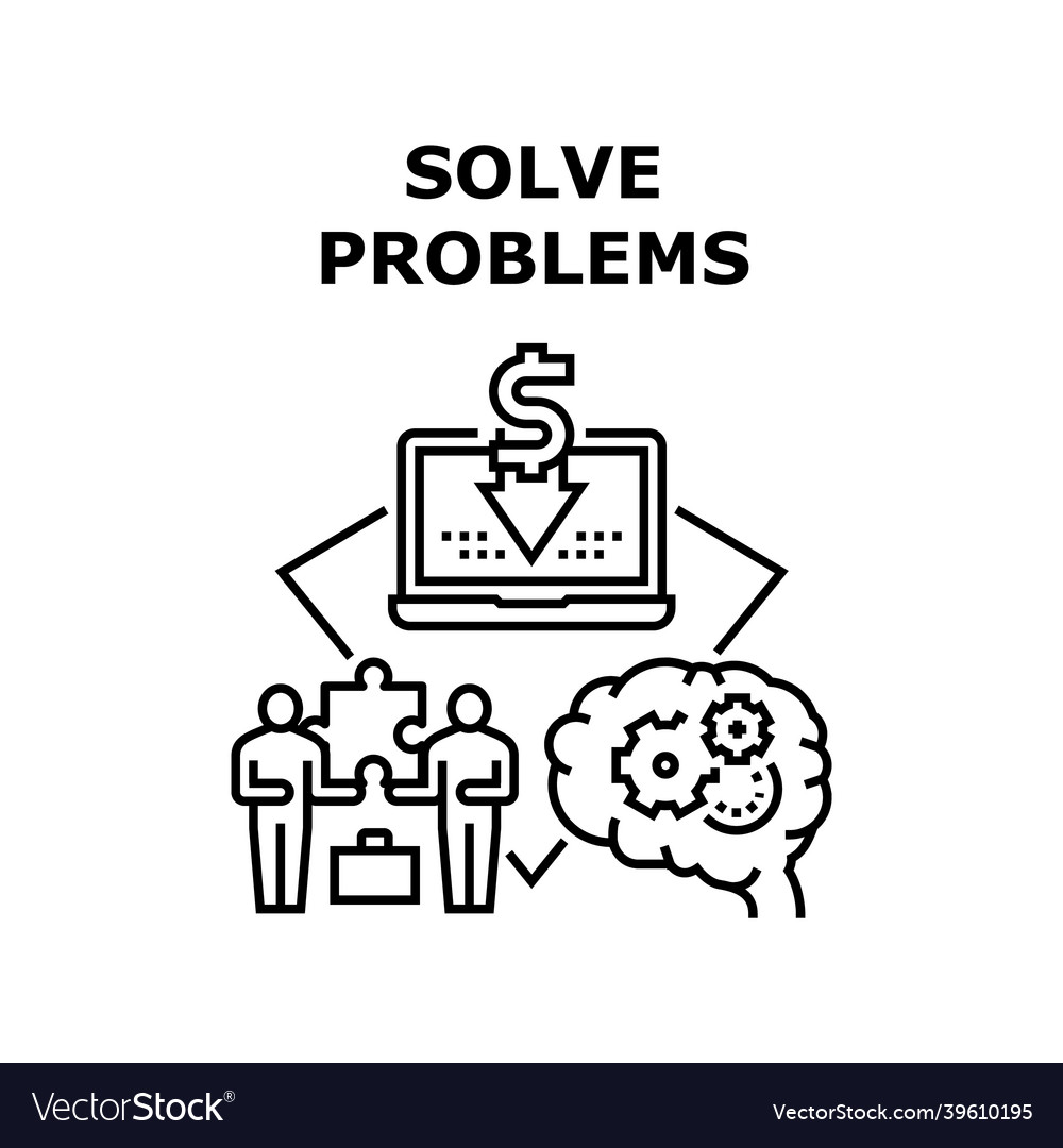 Solve problems concept black Royalty Free Vector Image