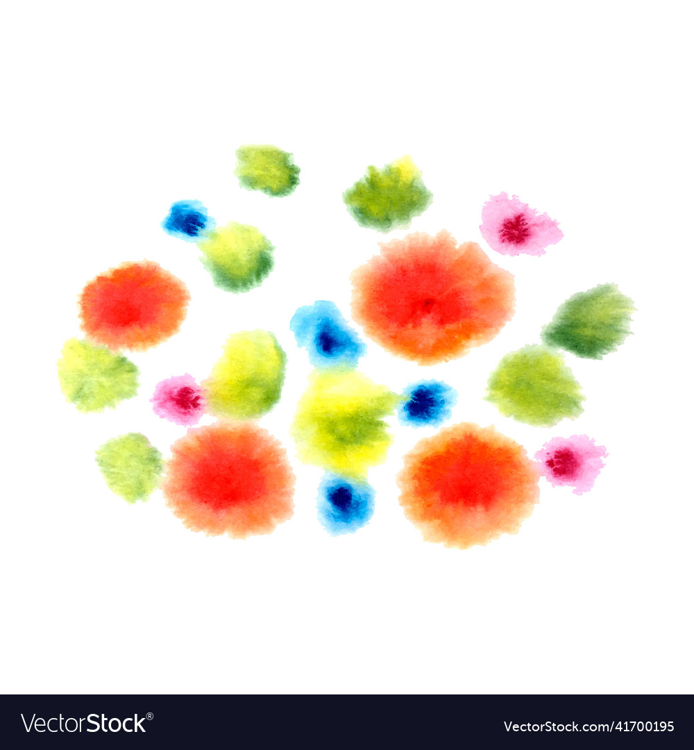 Spots of watercolor colored on a white background Vector Image