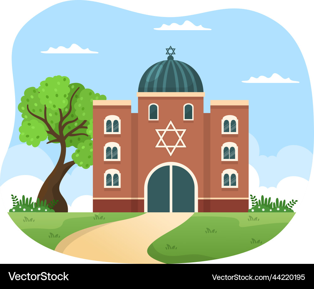 Synagogue building or jewish temple Royalty Free Vector