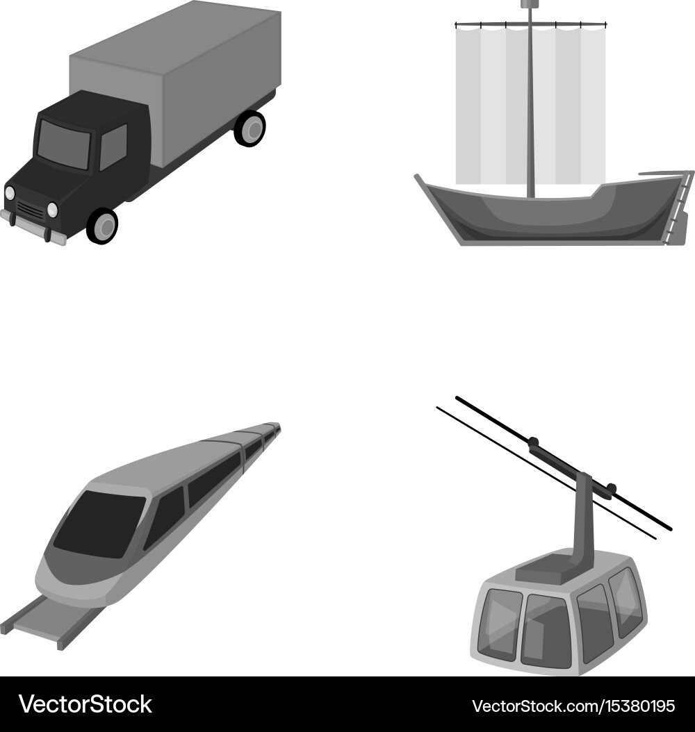 Truck the boat subway funicular Royalty Free Vector Image