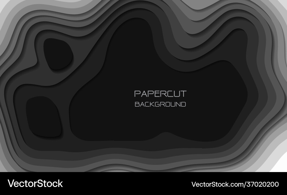 Abstract grey tone paper cut 3d layers overlap art