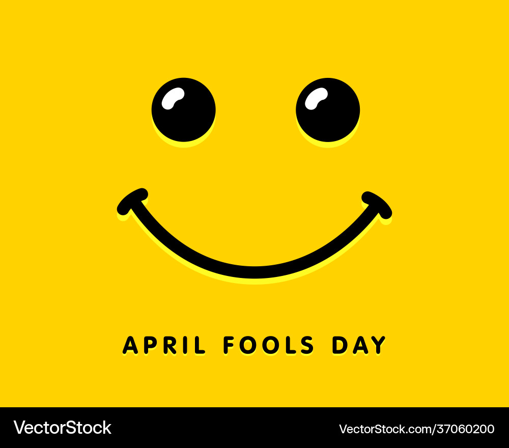 April fools day smile icon template design Vector Image