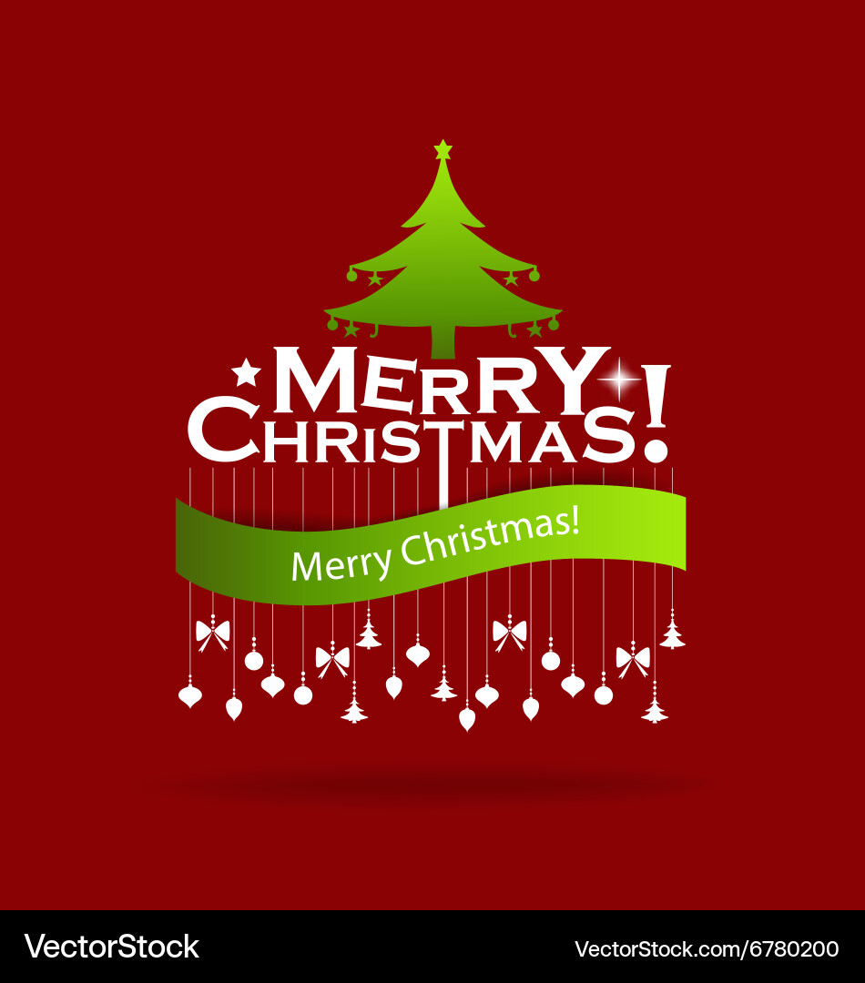 Christmas greeting card merry lettering Royalty Free Vector