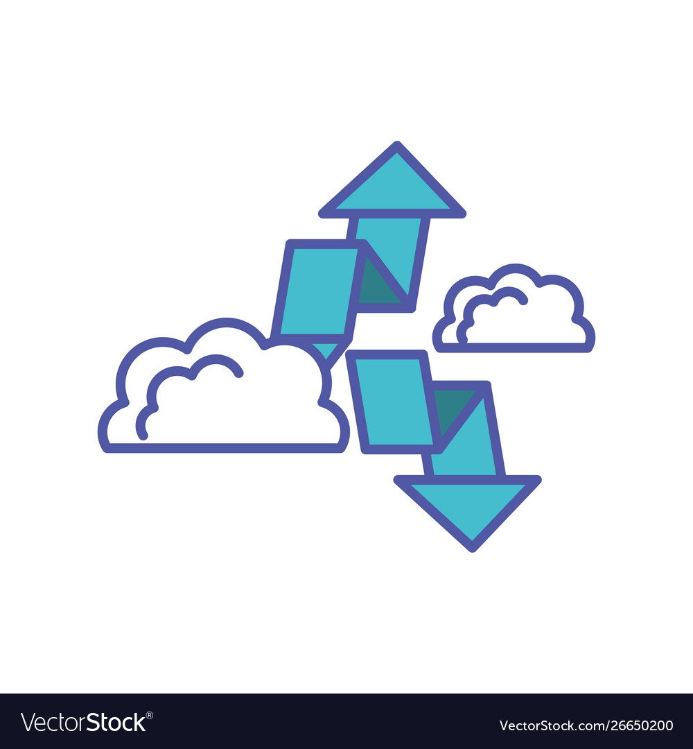 Cloud computing with set arrows Royalty Free Vector Image