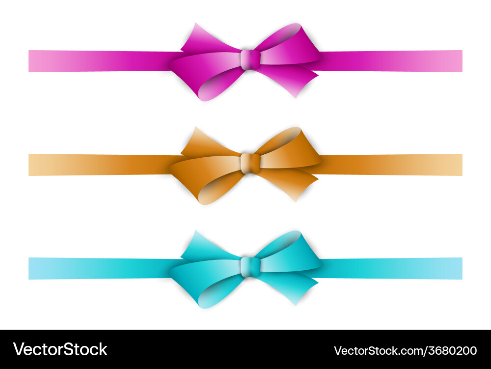 Collection of the three ribbons Royalty Free Vector Image