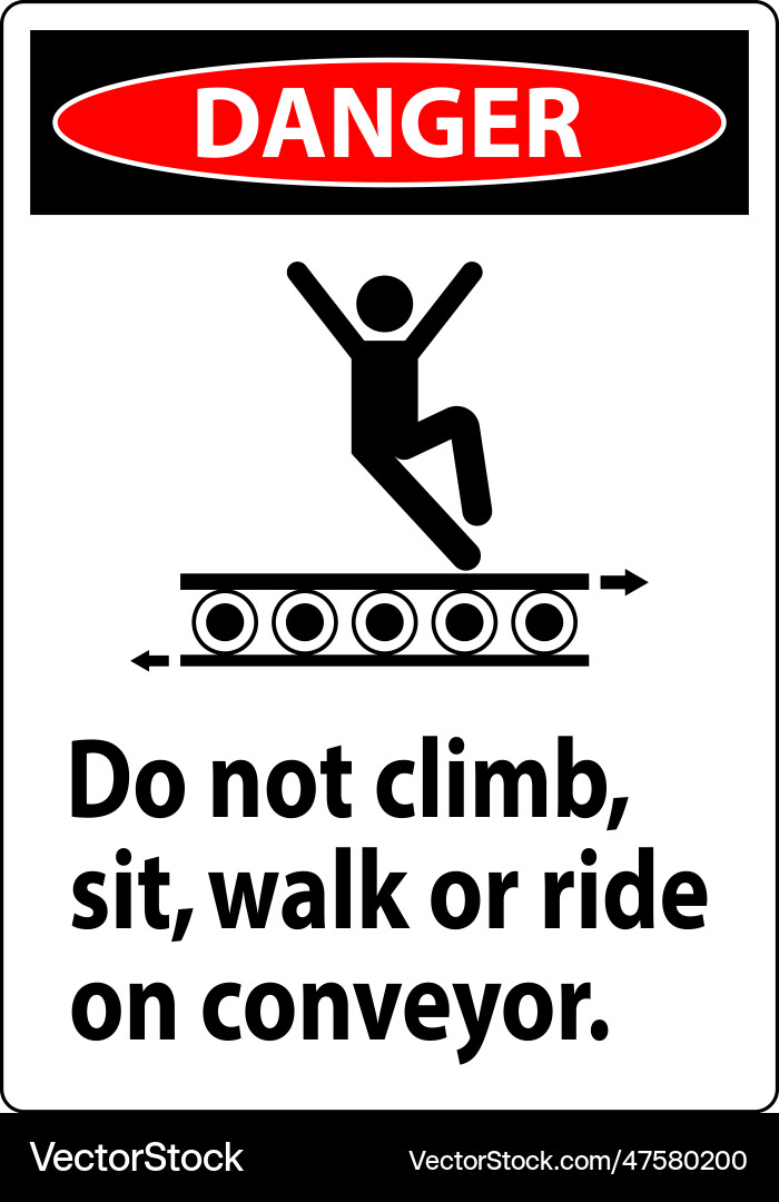 Danger sign do not climb sit walk or ride Vector Image