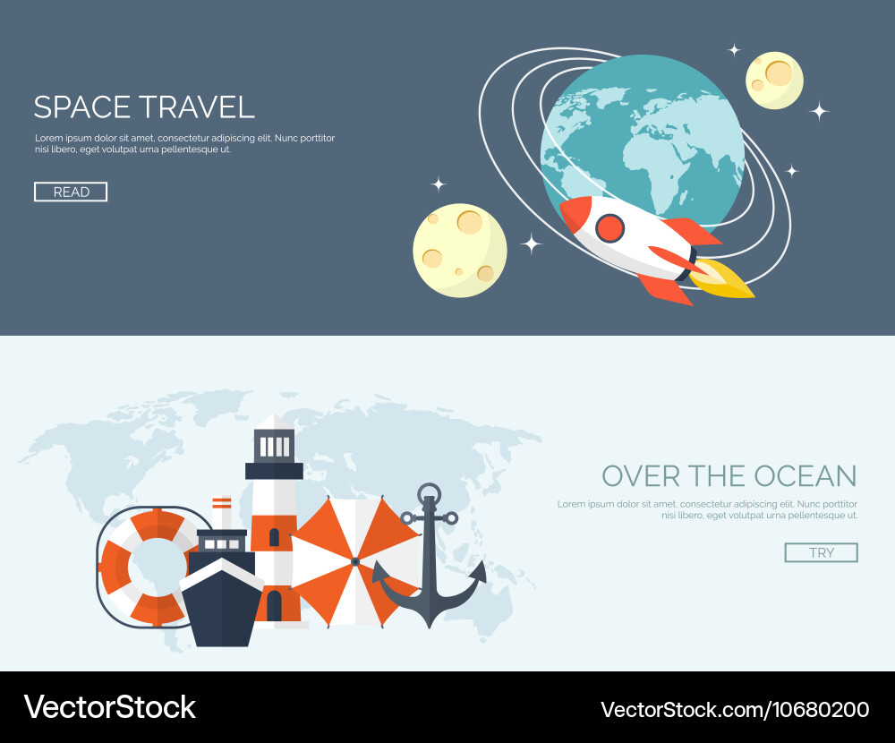 Flat travel background summer holidays vacation Vector Image