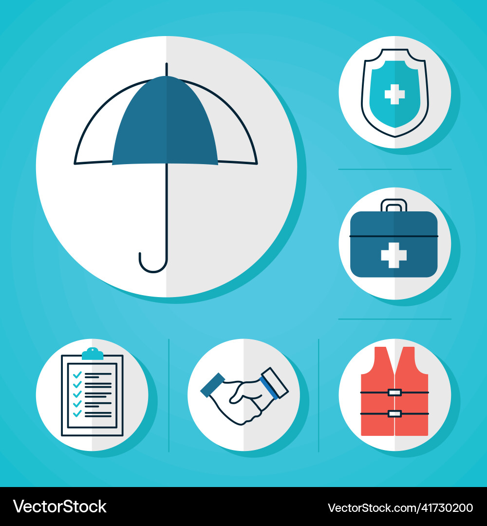 Health insurance icon set Royalty Free Vector Image