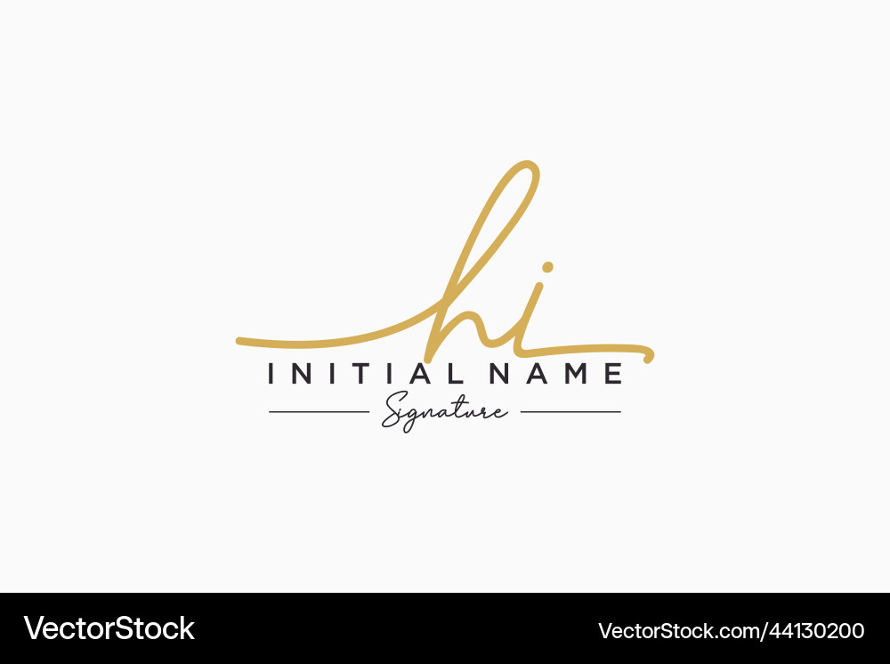 Initial hi signature logo template hand drawn Vector Image