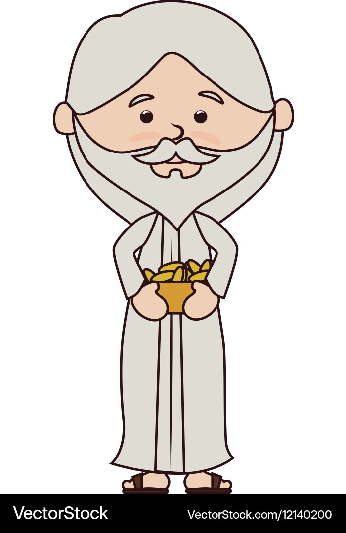 Man manger character isolated icon Royalty Free Vector Image