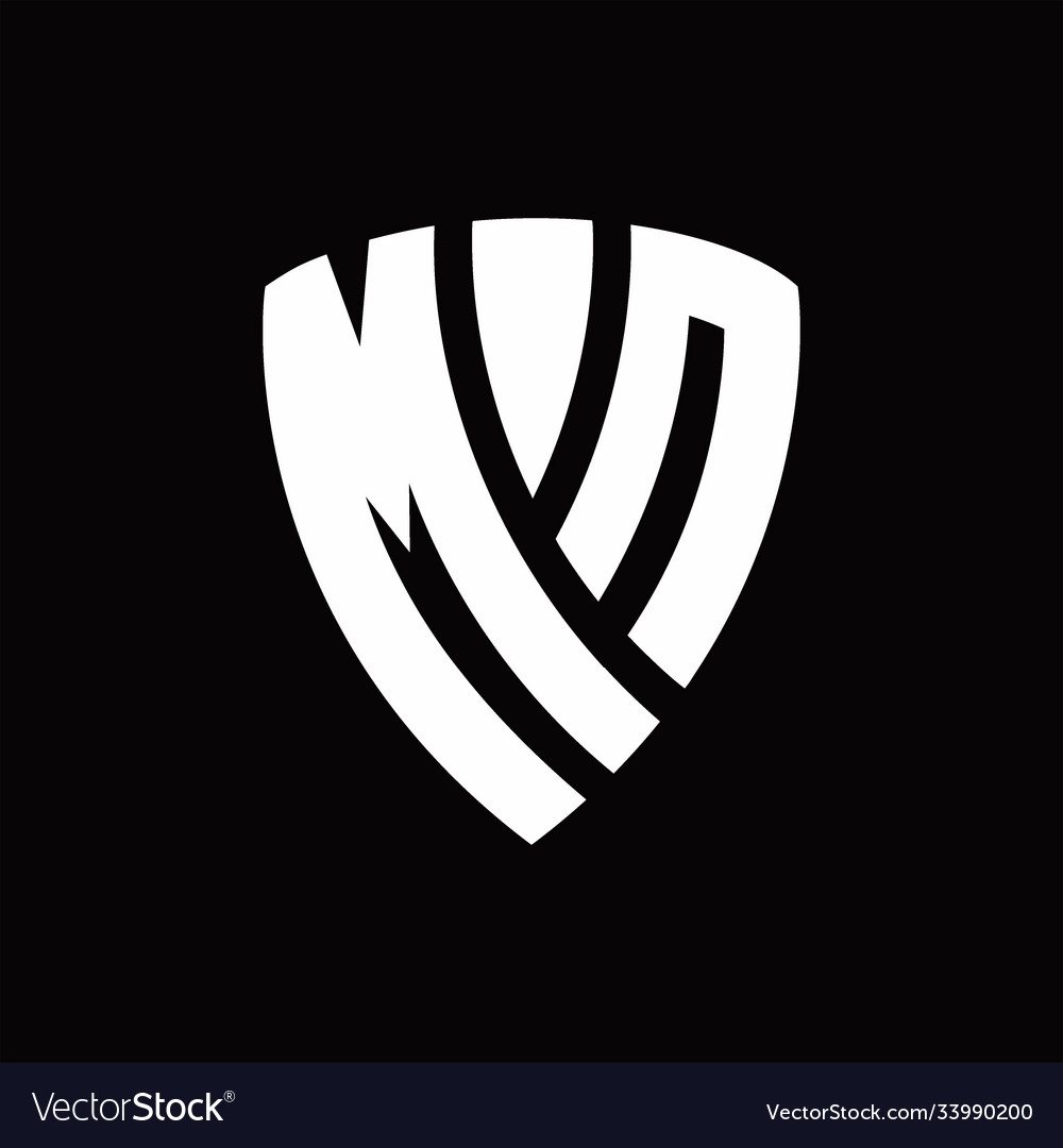 Mn logo monogram with shield elements shape Vector Image