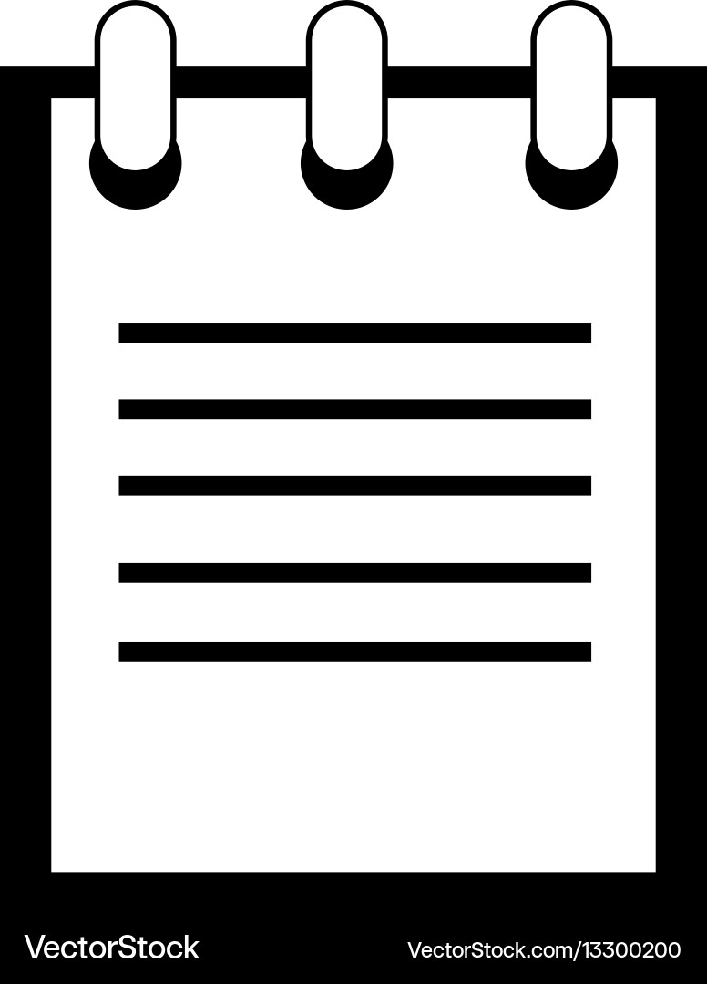 Notepad pictograph icon image Royalty Free Vector Image