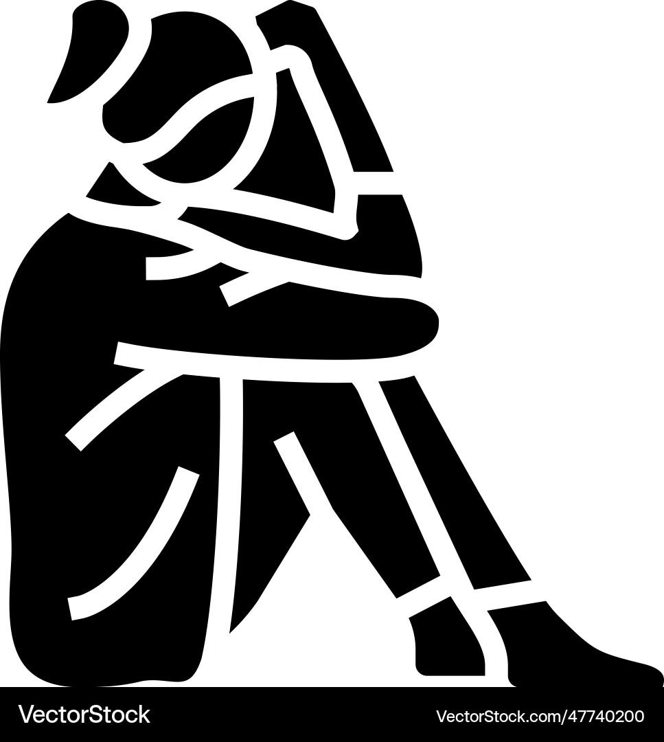 Sam mood woman glyph icon Royalty Free Vector Image