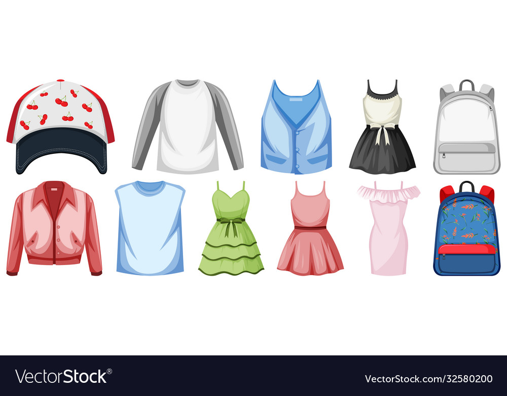 Set costume objects Royalty Free Vector Image - VectorStock