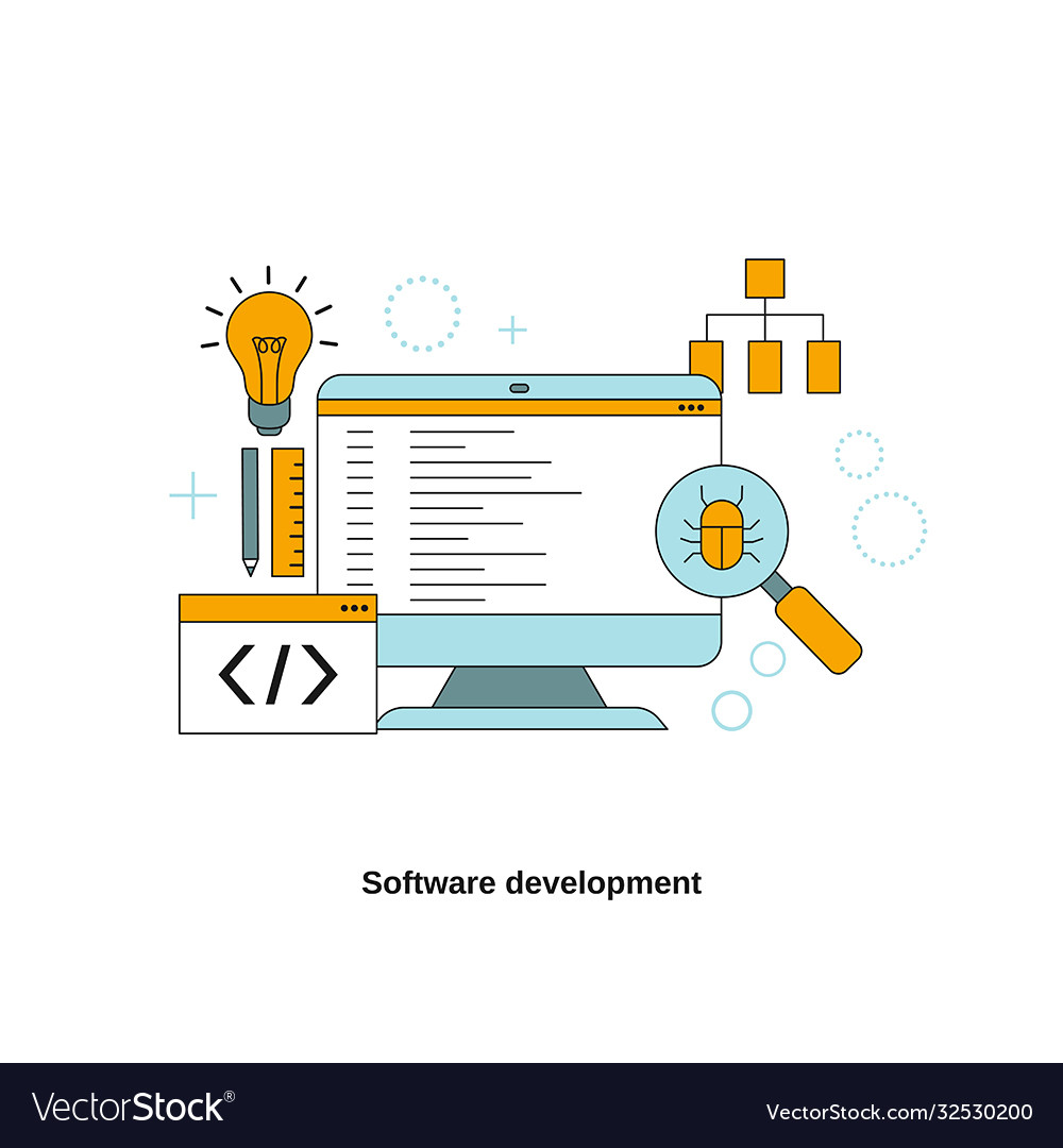 Software development concept Royalty Free Vector Image