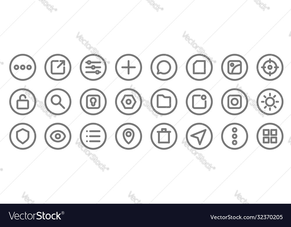 Basic Ui Line Icons Linear Set Quality Line Set Vector Image