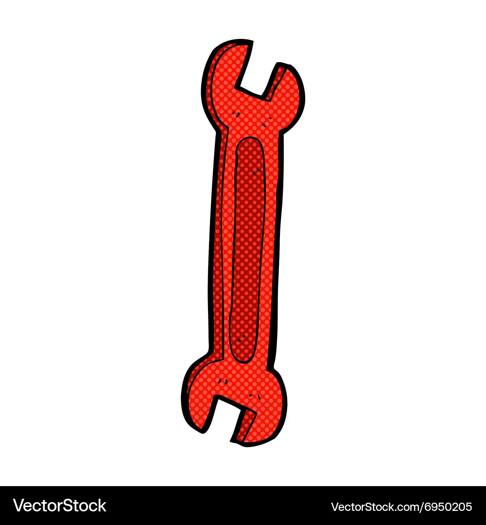 Comic cartoon spanner Royalty Free Vector Image