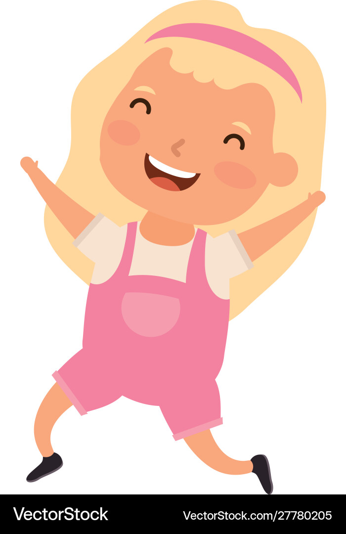 Cute little girl comic character Royalty Free Vector Image