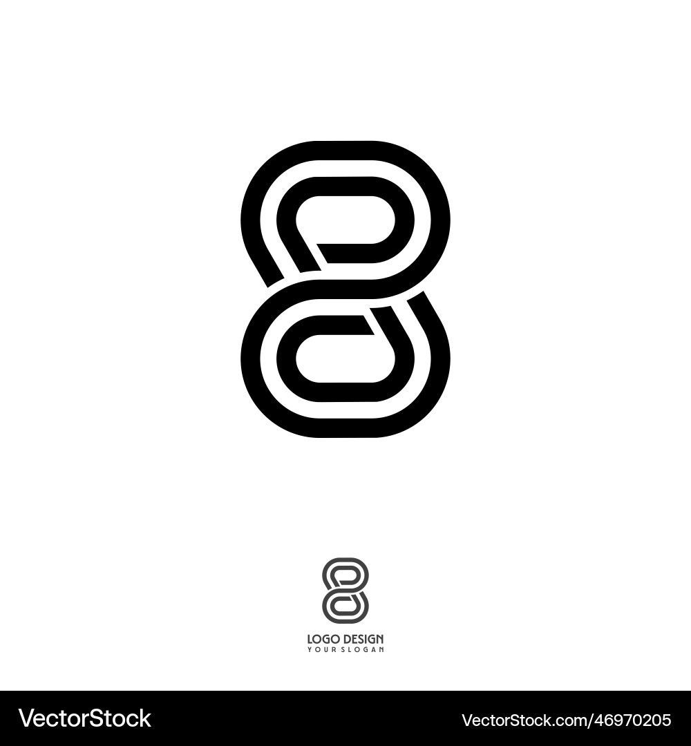 Eight number line art logo Royalty Free Vector Image
