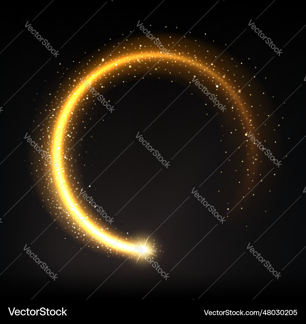 Golden sparkle circle light or gold glitter glow Vector Image