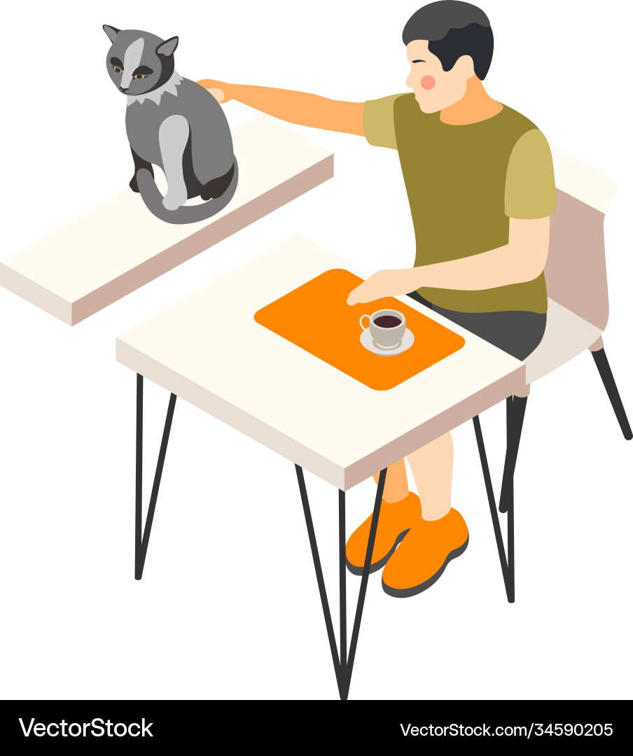 Isometric contact cafe composition Royalty Free Vector Image