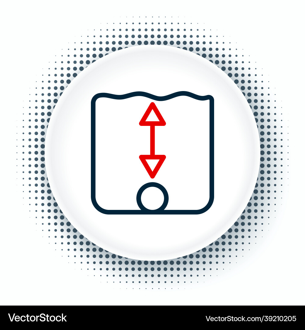Line depth measurement icon isolated on white Vector Image