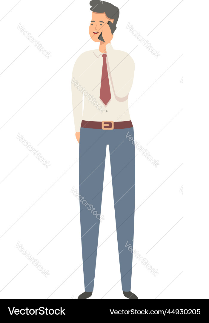 Office phone call icon cartoon manager Royalty Free Vector