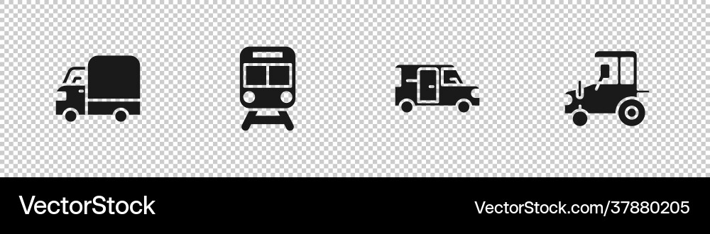 Set delivery cargo truck train and railway Vector Image