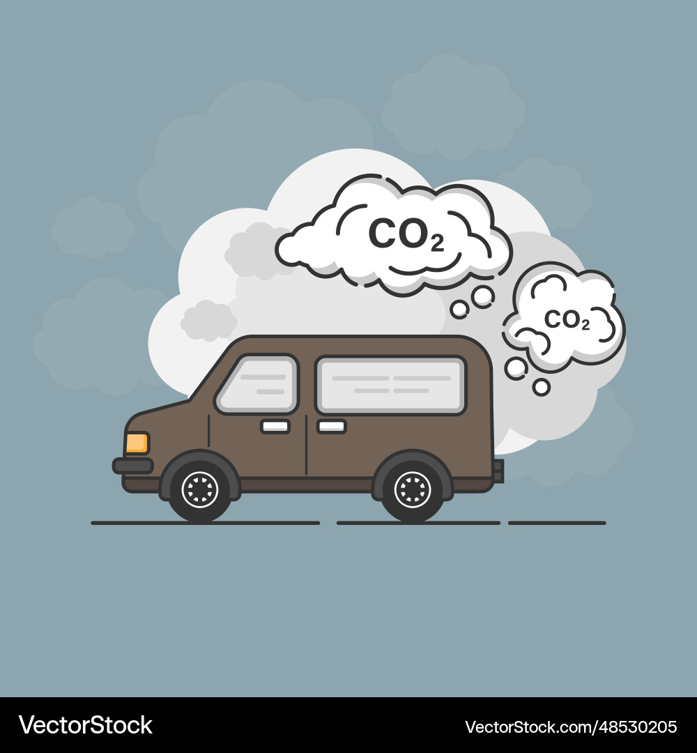 Smoke from car exhaust into air Royalty Free Vector Image