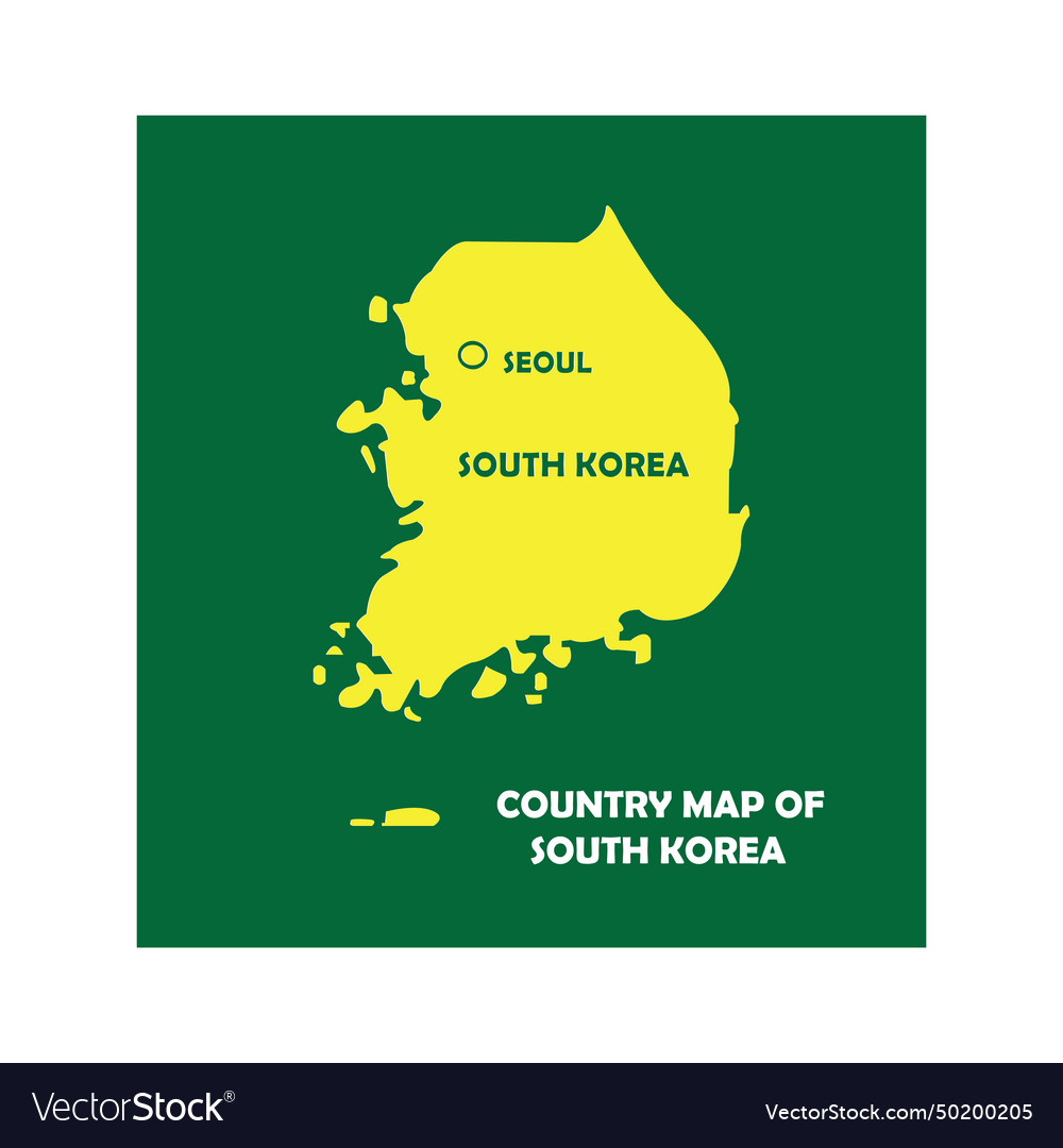 South korea country map icon Royalty Free Vector Image