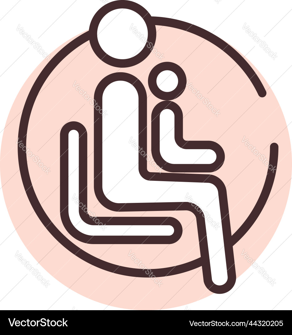 Warning sign people with children on white Vector Image