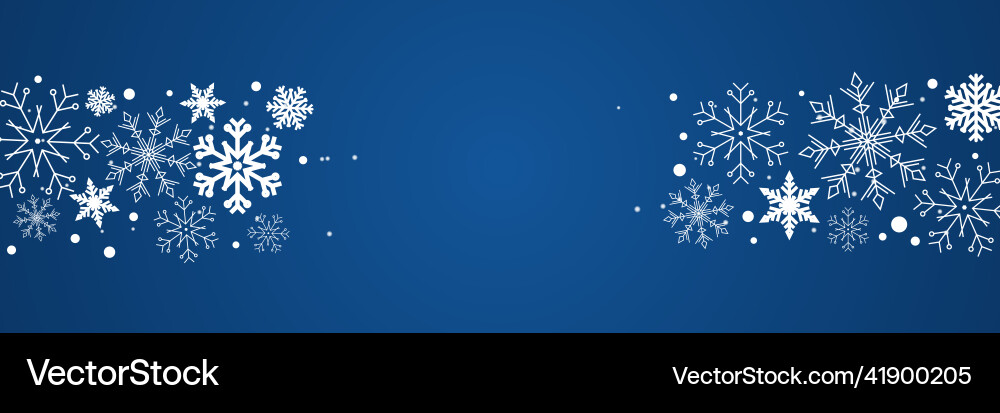 Winter dark blue snowflake design template banner Vector Image