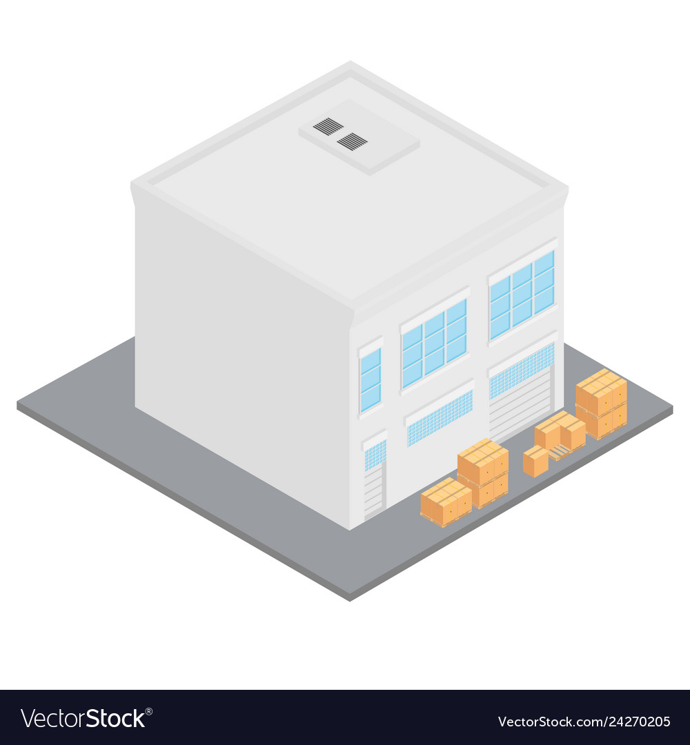 Workshop and boxes Royalty Free Vector Image - VectorStock