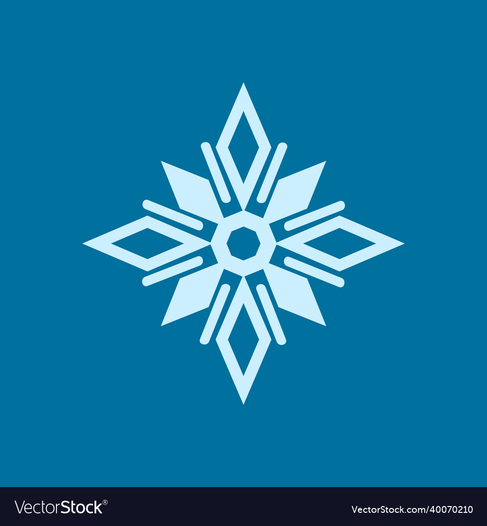 Abstract snowflake white single object design Vector Image