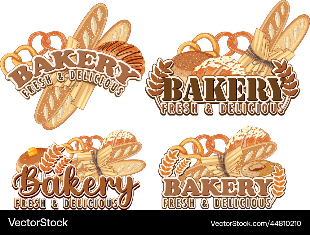 Bakery fresh and delicious text for banner Vector Image