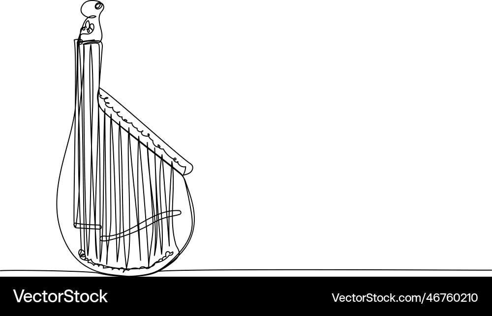 Bandura one line art continuous line drawing Vector Image