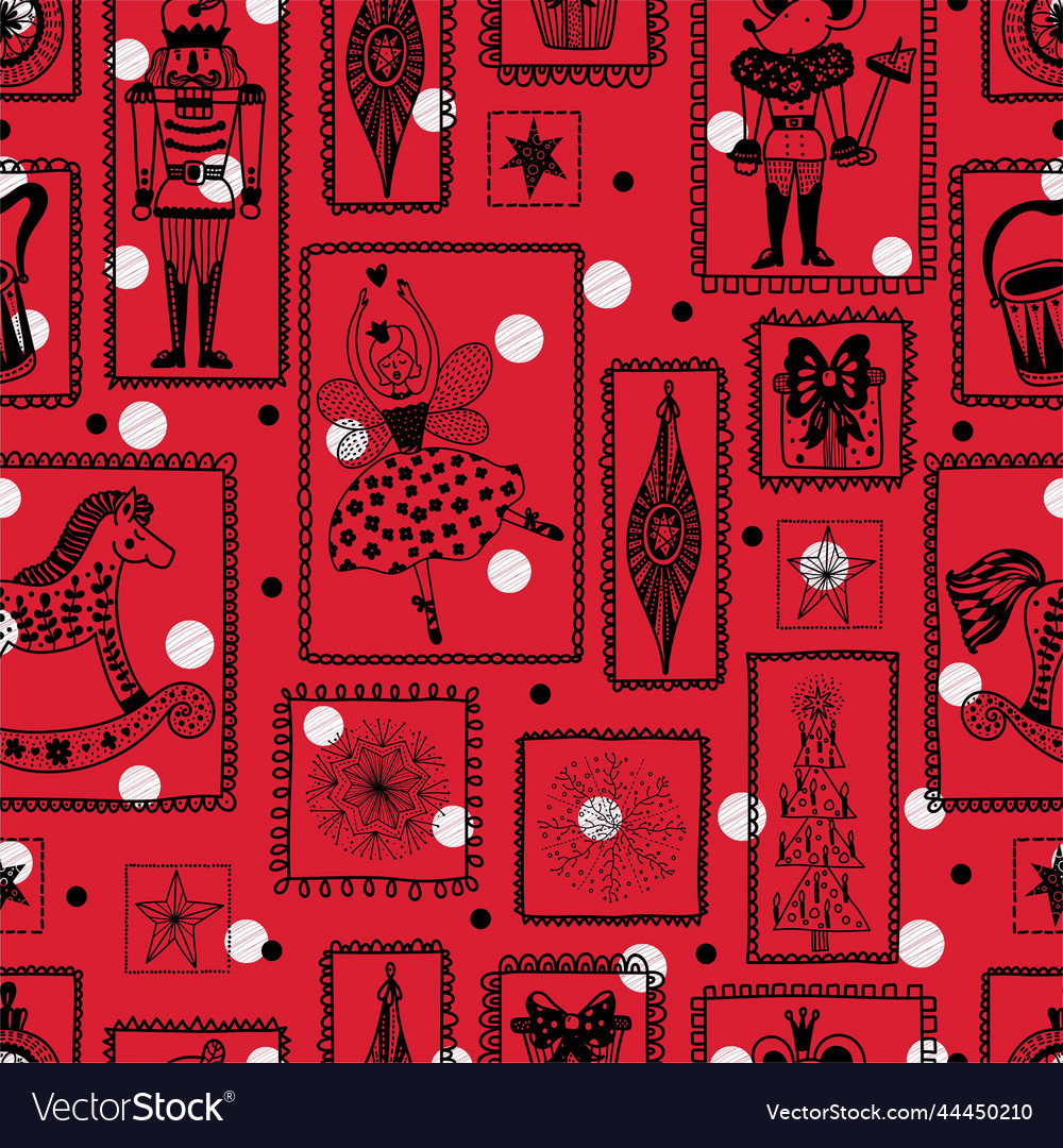 Christmas seamless nutcracker pattern Royalty Free Vector