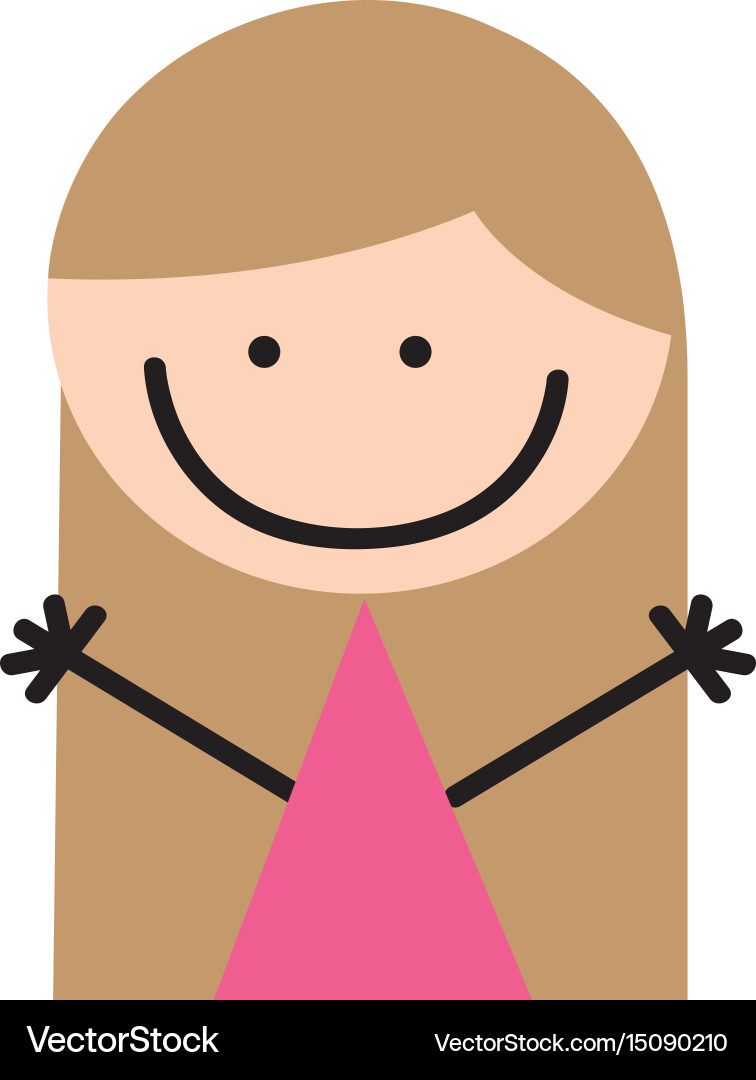 Cute girl drawing character Royalty Free Vector Image