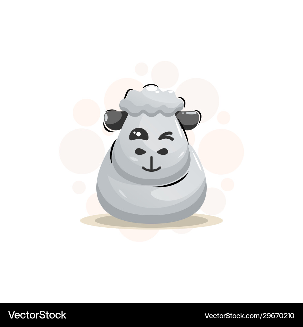 Cute sheep mascot cartoon design Royalty Free Vector Image