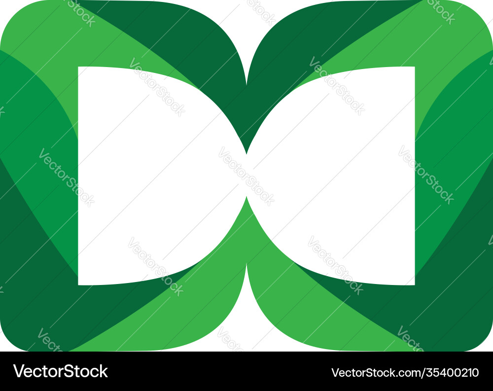 Dd alphabet nature logo design concept Royalty Free Vector