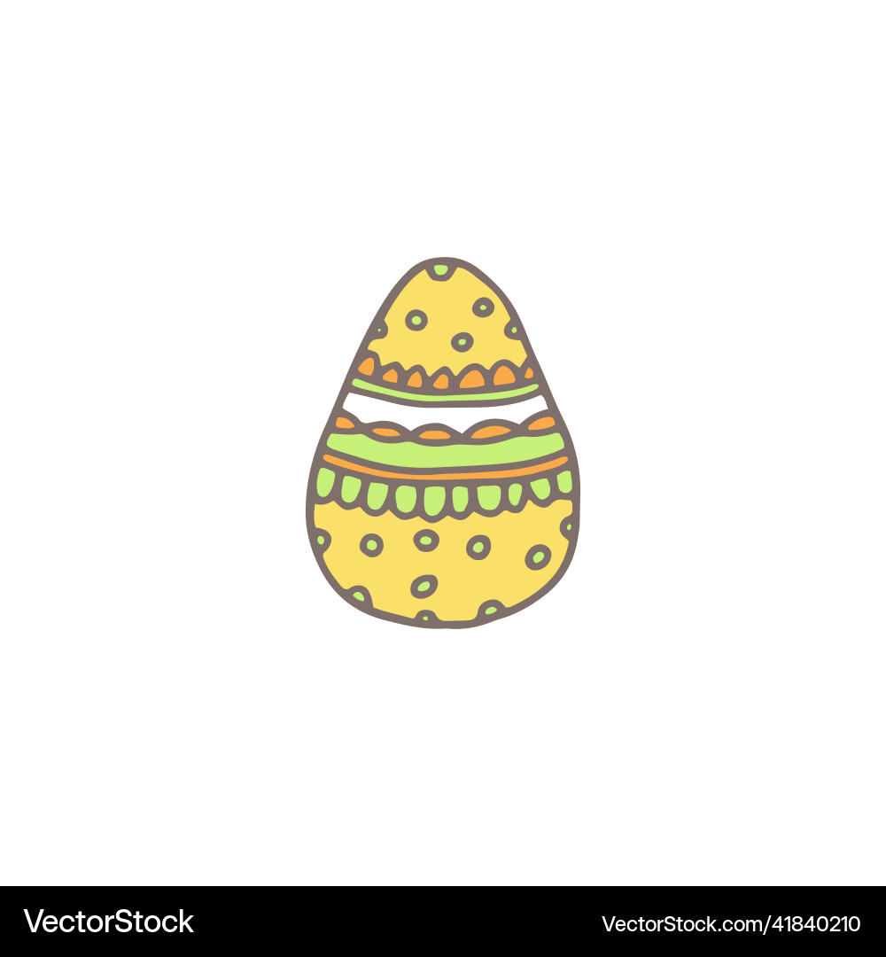 Decorated painted easter egg hand drawn doodle Vector Image