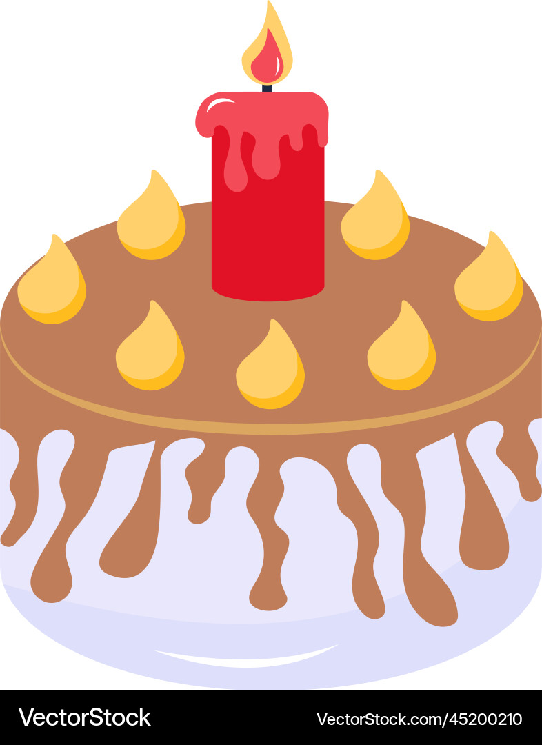 Grab a flat icon of cake Royalty Free Vector Image