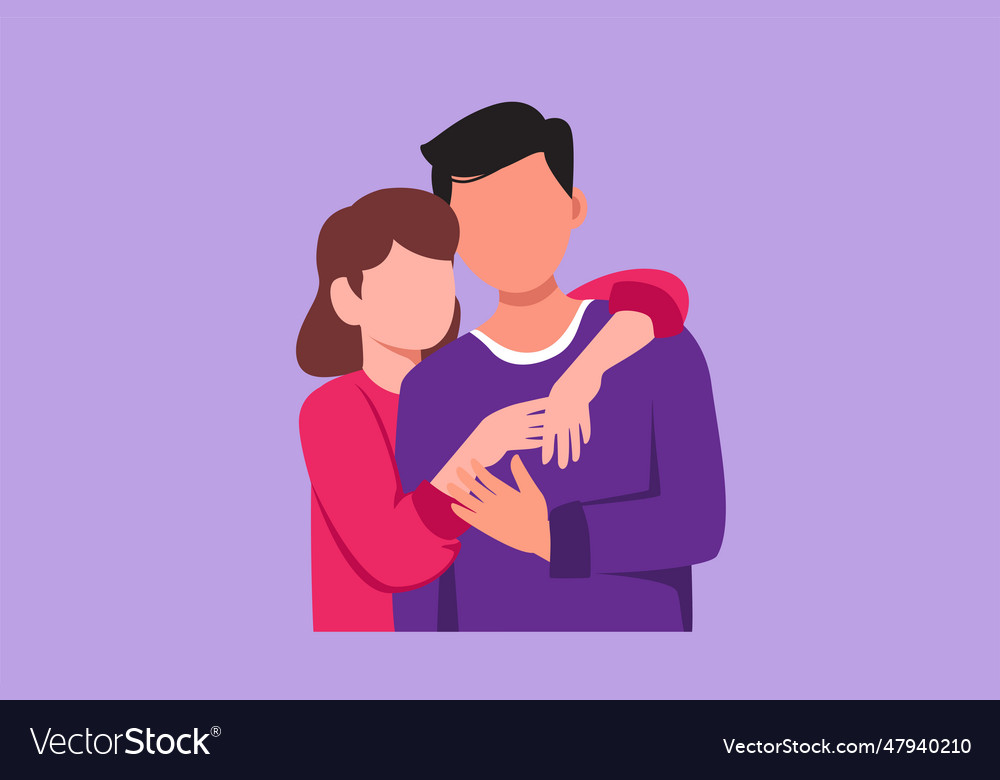 Graphic Flat Design Drawing Lovers Man And Woman Vector Image