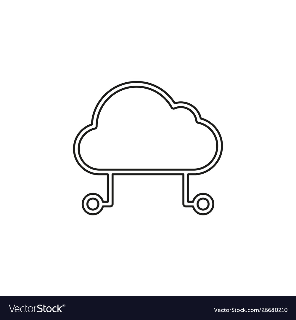 Hosting cloud icon cloud computing technology Vector Image