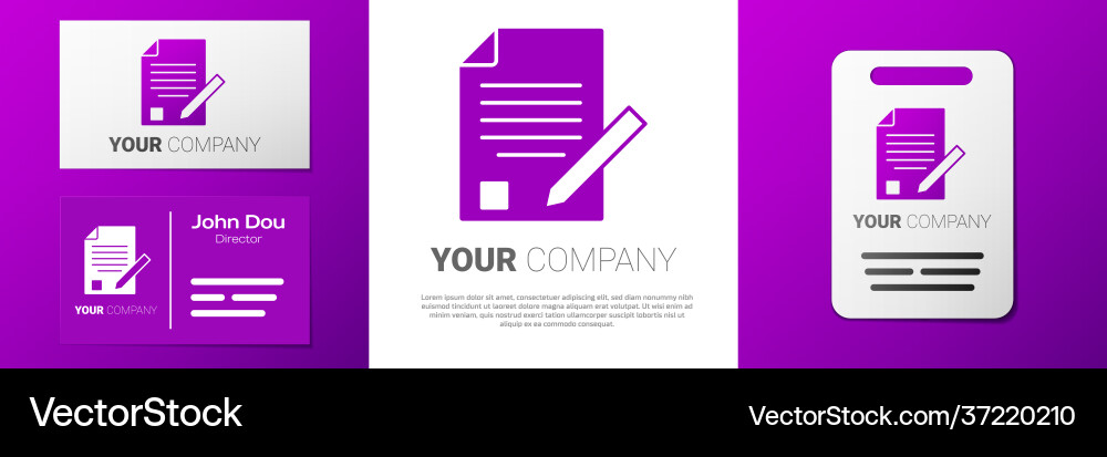 Logotype exam sheet and pencil with eraser icon Vector Image
