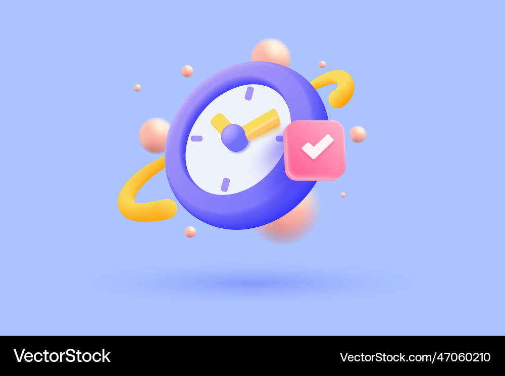 Modern 3d of alarm clock Royalty Free Vector Image