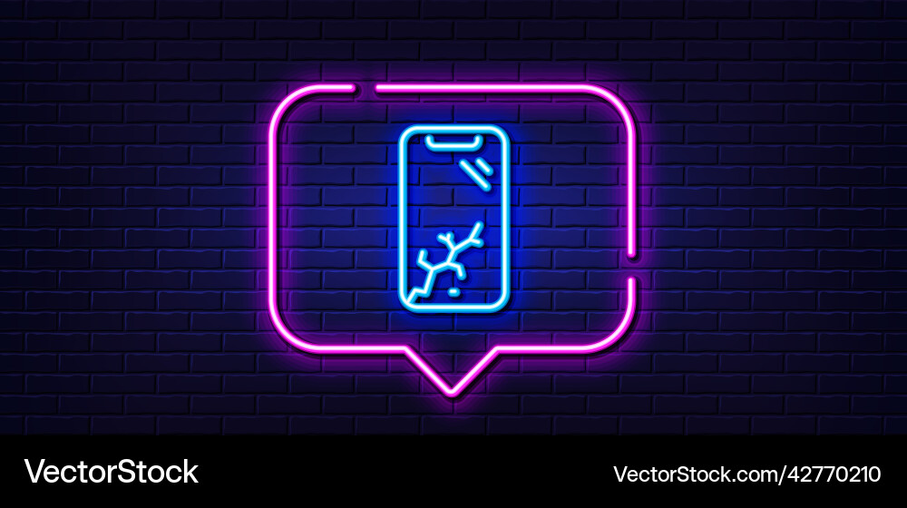 Smartphone broken line icon phone crash sign Vector Image