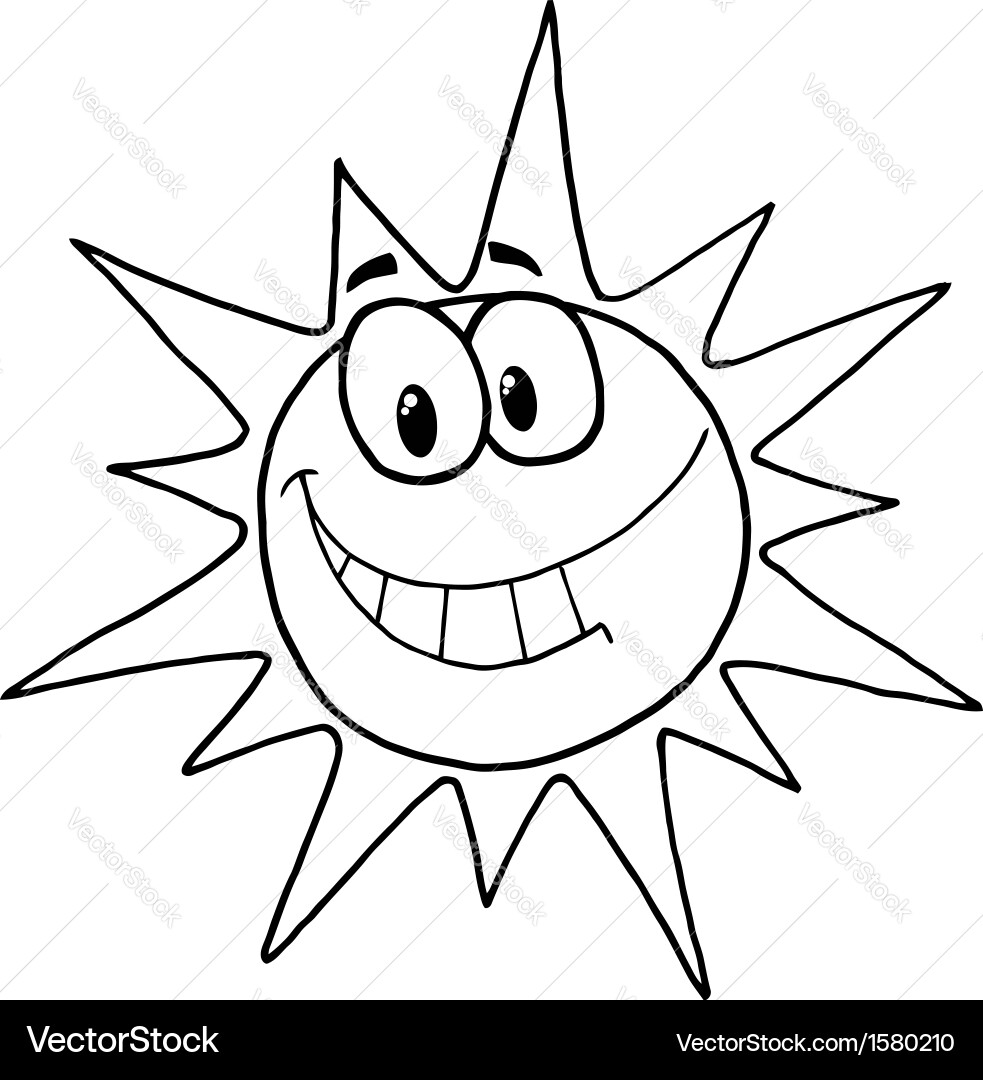 Sun cartoon Royalty Free Vector Image - VectorStock