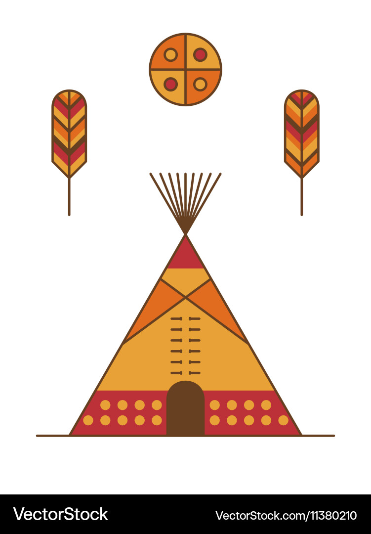 Traditional native american tipi Royalty Free Vector Image