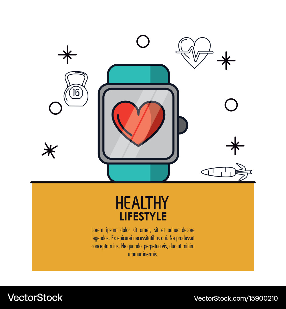 White background decorated poster healthy Vector Image